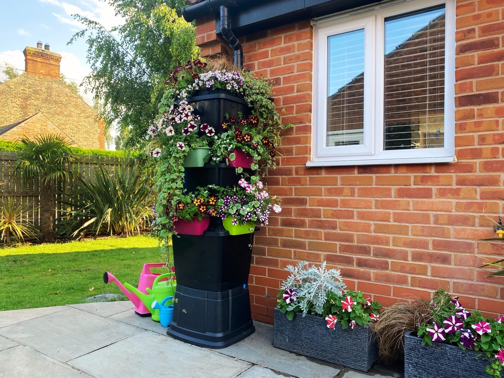 200 Litre 3-Tier Rainwater Terrace Water Butt – Stylish Rainwater ...