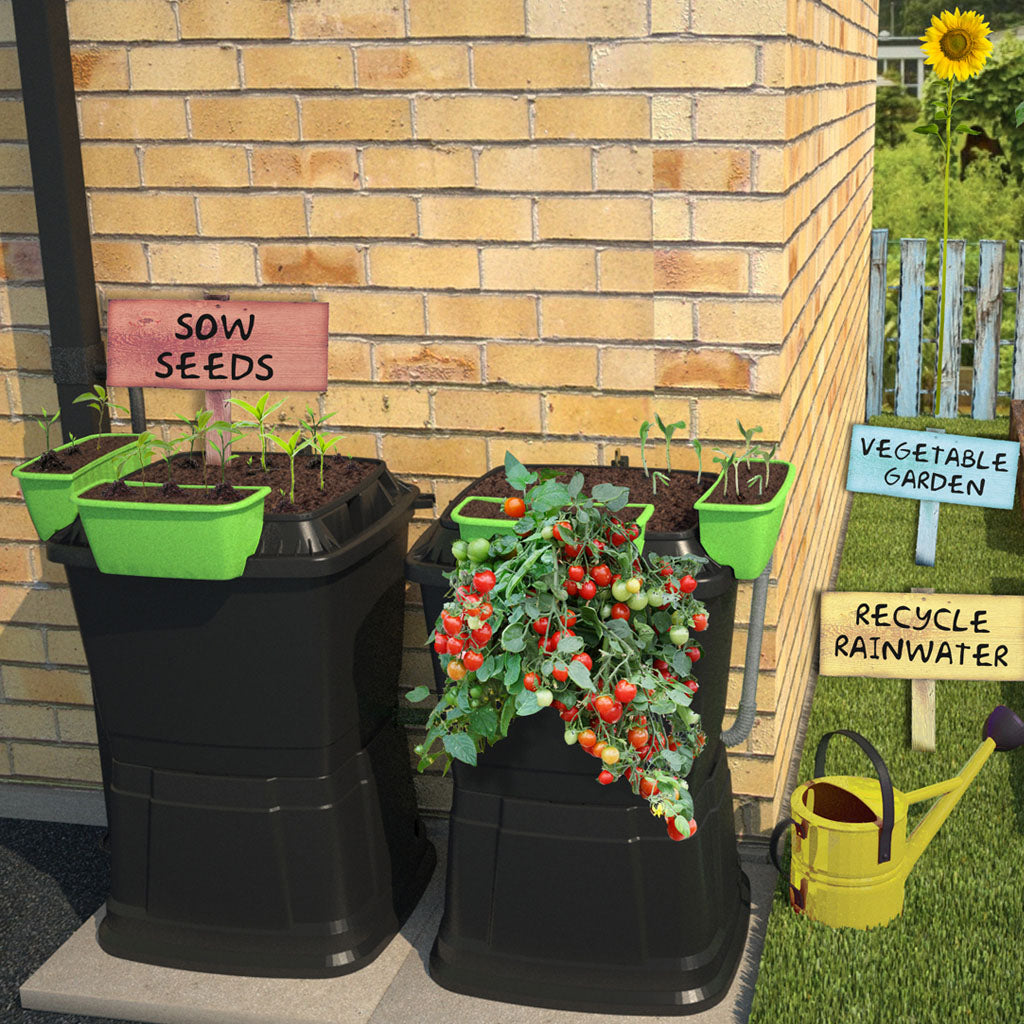 School Starter Kit: 1 Tier Water Butt With Planters (134 Litre ...